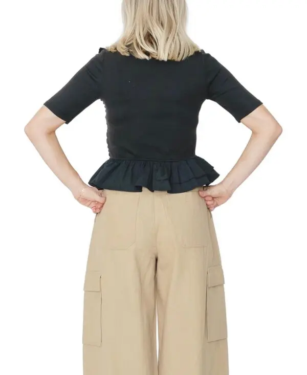 WEST OF Fabienne Knit Top With Ruffles