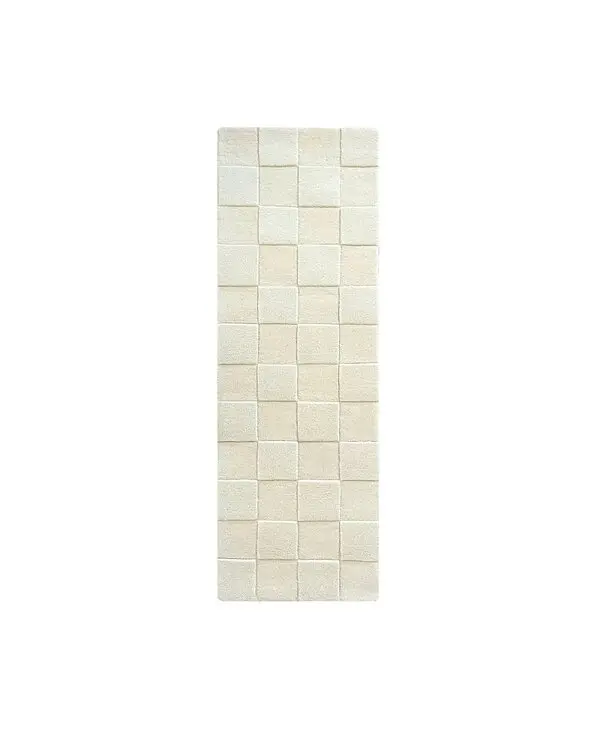 MAISON DEUX Rug Checkerboard 3.9 X 5.9 Ft - Off-white