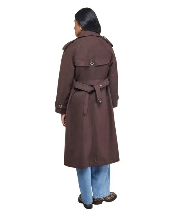 WAREHOUSE Wool Mix Belted Trench Coat