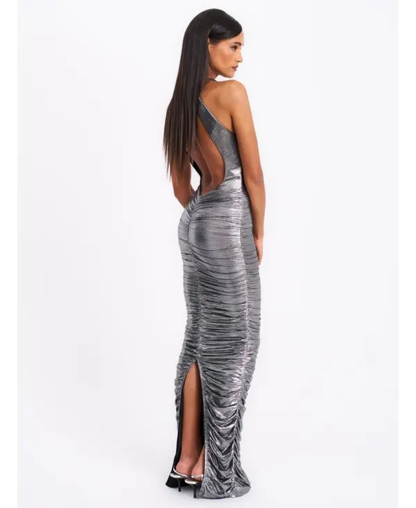 MISS CIRCLE NEW YORK Abril Glitter Backless Gown
