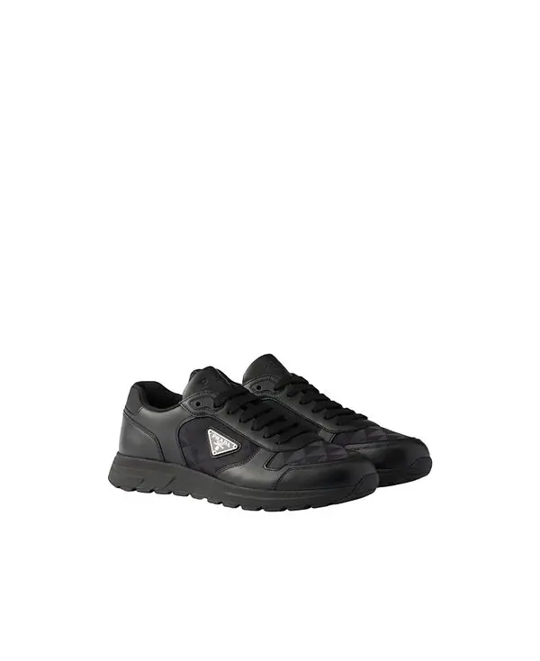Prada Prax 2.0 Re-nylon And Leather Sneakers - Black
