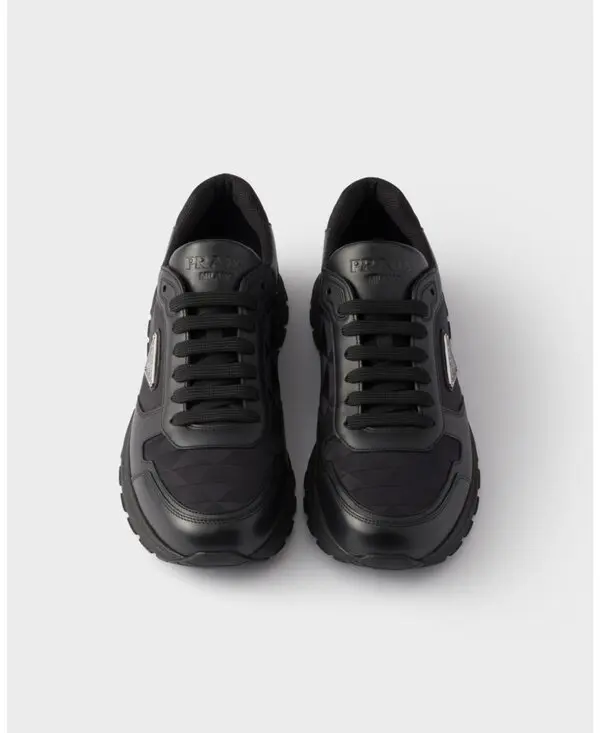 Prada Prax 2.0 Re-nylon And Leather Sneakers - Black
