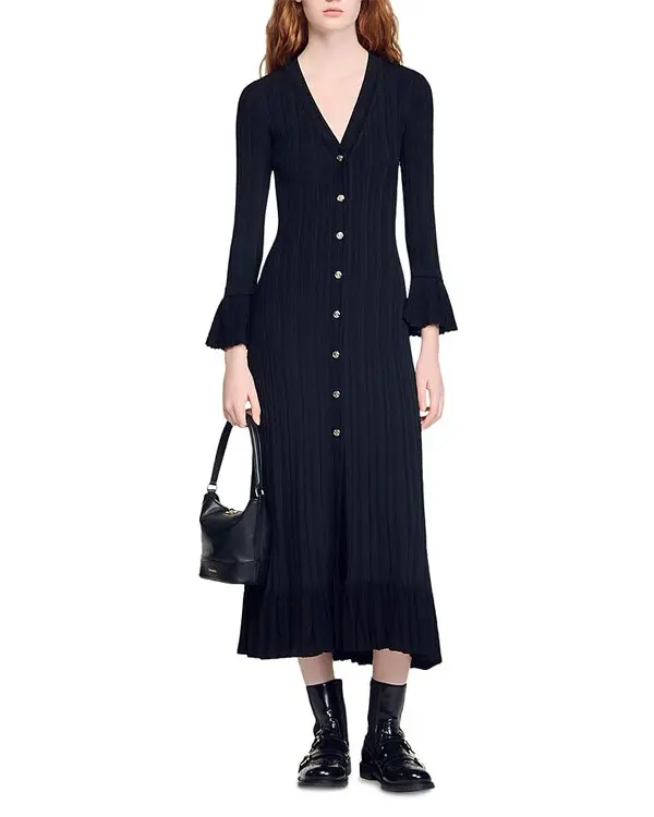 Sandro Knit Maxi Dress - Black