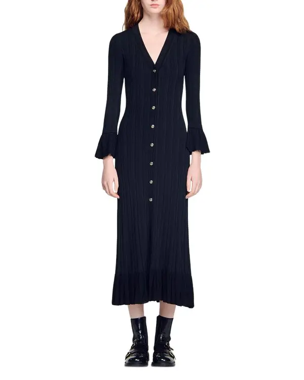 Sandro Knit Maxi Dress - Black