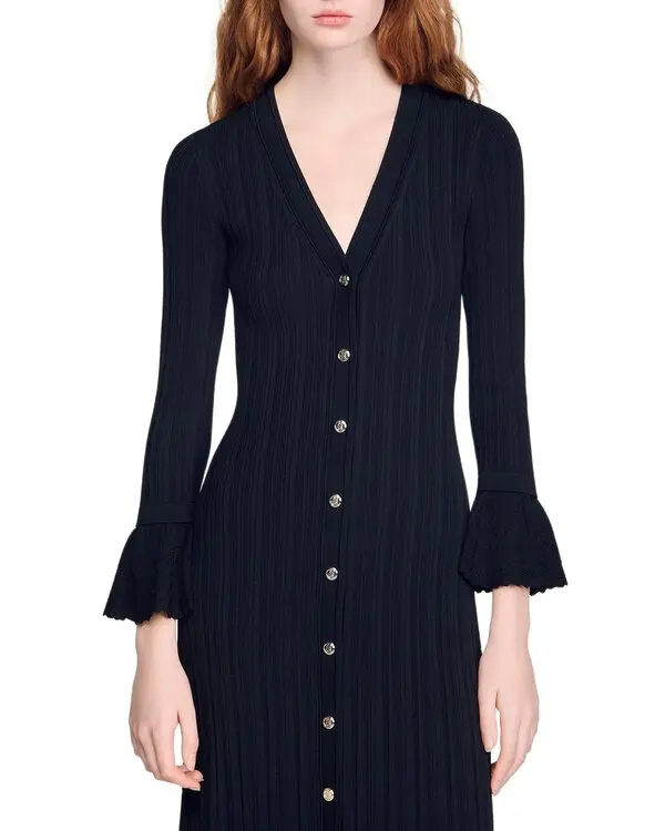 Sandro Knit Maxi Dress - Black