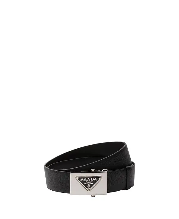 Prada Saffiano Leather Belt - Black