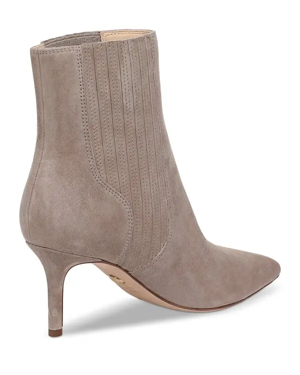 Veronica Beard Lisa 70 Suede Stiletto Heel Booties - Bark Suede