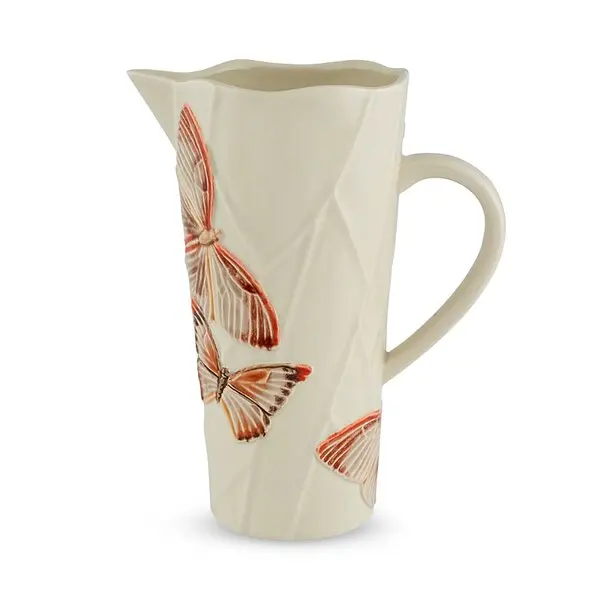 BORDALLO PINHEIRO Vista Alegre Cloudy Butterflies Claudia Schiffer Pitcher - Multi