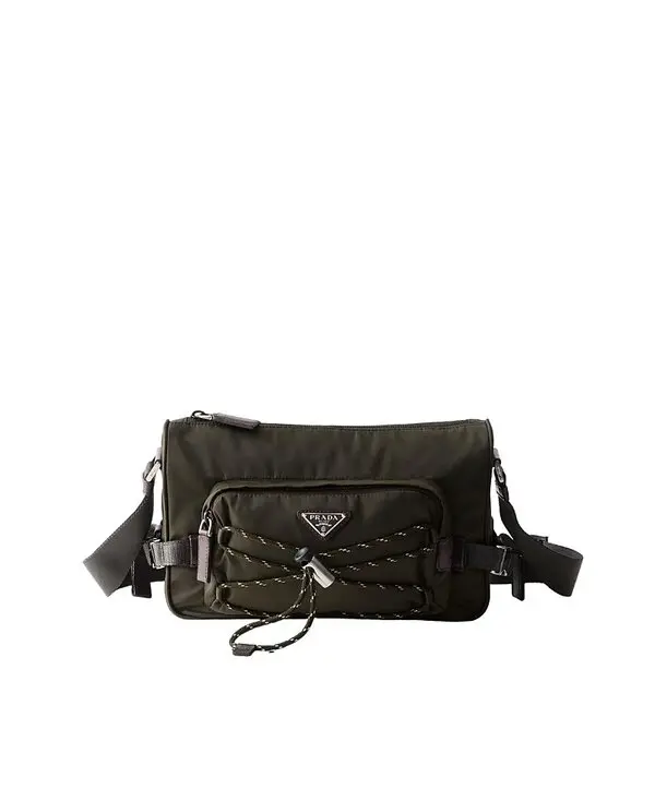 Prada Speedrock Re-nylon And Leather Shoulder Bag - Green