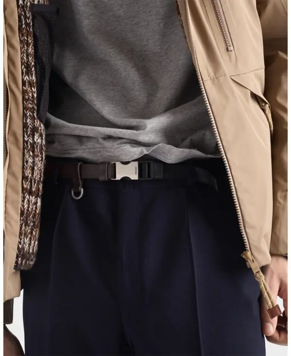 Prada Leather And Woven Nylon Tape Belt