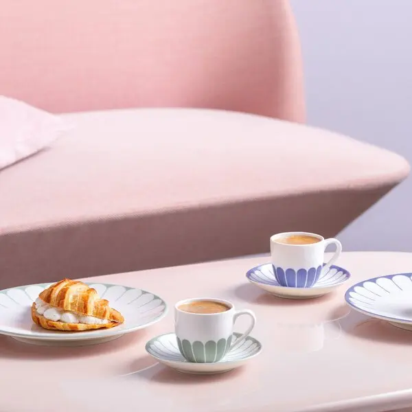 VILLEROY & BOCH Fleur Cassis Espresso Cup Saucer - Green