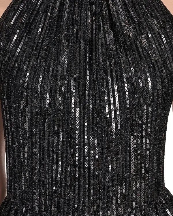 Eliza J Mock Neck Tiered Skirt Cocktail Dress
