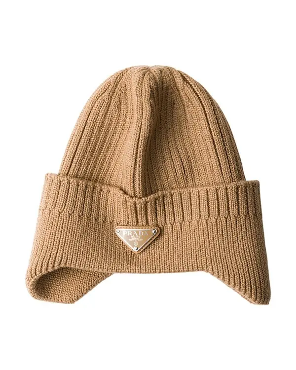 Prada Wool Beanie - Dark Brown