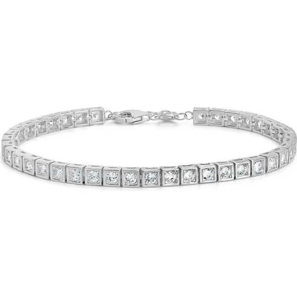 Sterling Forever Christina Cubic Zirconia Tennis Bracelet - Silver