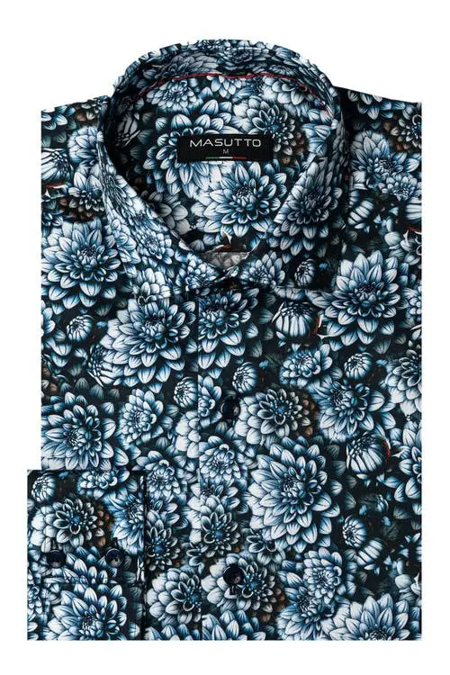 MASUTTO Lucio Print Button-up Long Sleeve Shirt