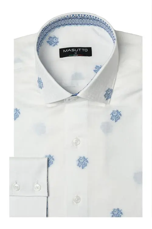 MASUTTO Pratt Jacquard Button-up Shirt - White