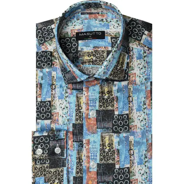 MASUTTO Concord Print Button-up Long Sleeve Shirt
