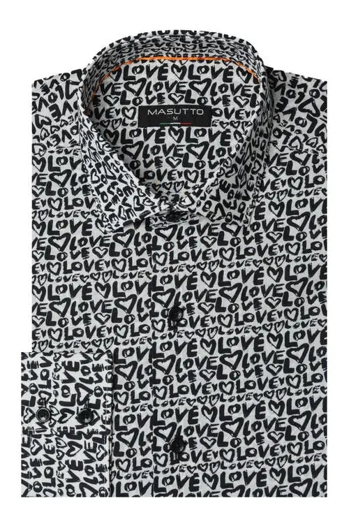 MASUTTO Bloom Print Button-up Long Sleeve Shirt