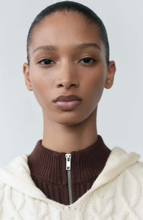 Mango Hooded Cable-knit Vest