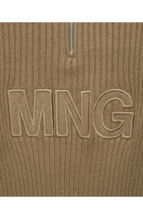 Mango Perkins Logo Half-zip Sweater