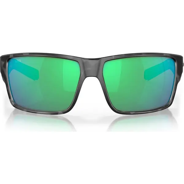 COSTA DEL MAR Reefton Pro 65mm Rectangular Sunglasses - Tiger Shark/green 580g