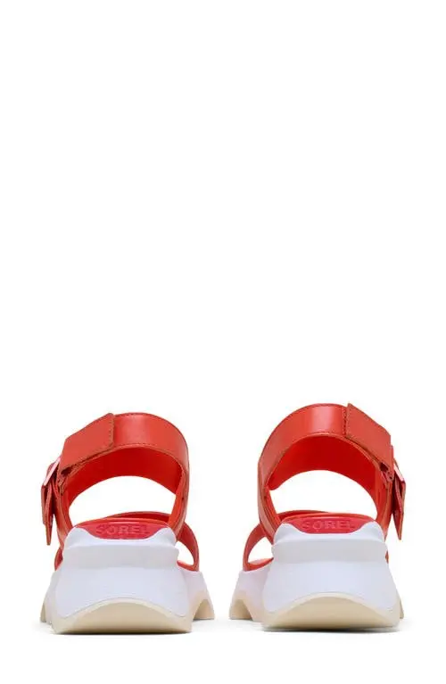 Sorel Kinetic Impact Wedge Slide Sandal - Crimson Fire/honey White