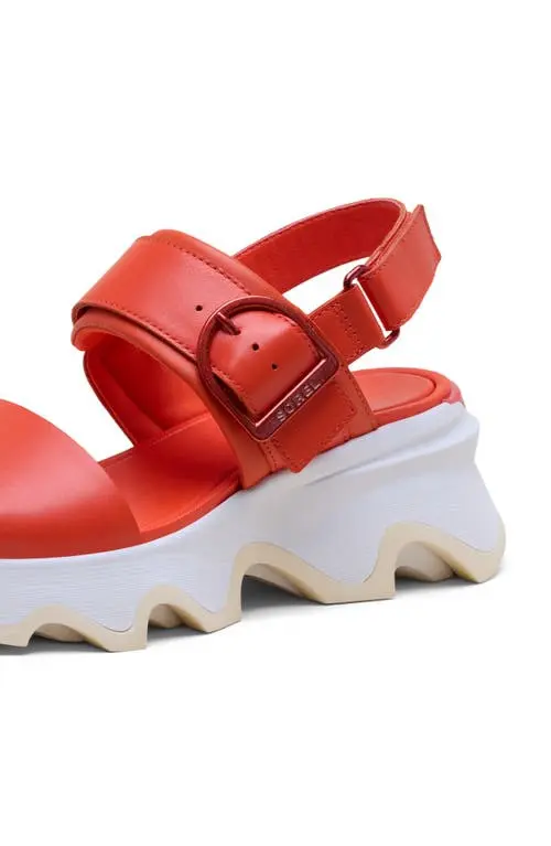 Sorel Kinetic Impact Wedge Slide Sandal - Crimson Fire/honey White