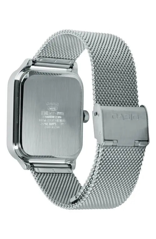 Casio Moonphase Mesh Strap Watch - Silver