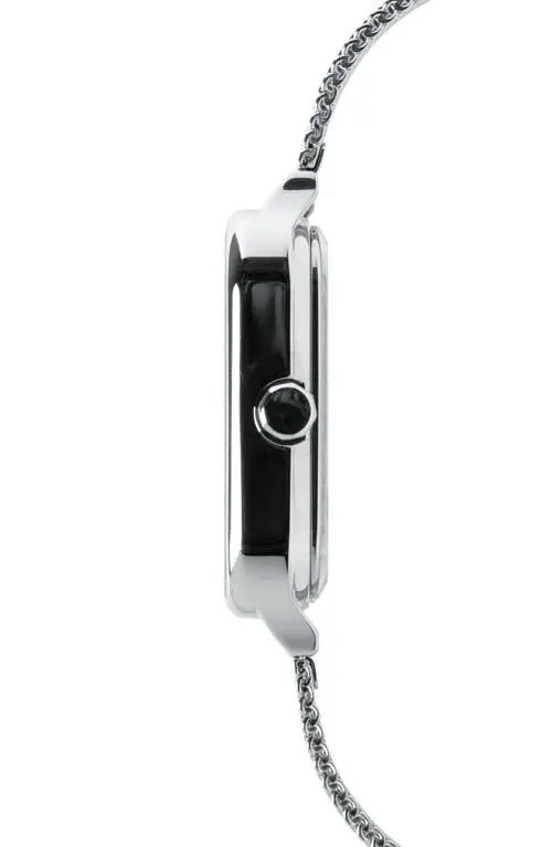 Casio Moonphase Mesh Strap Watch - Silver/black