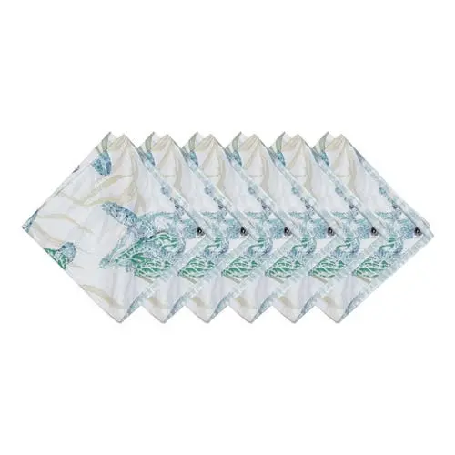 C&F HOME Cape Canaveral Sea Turtle Set Of 6 Cloth Napkins - Blue