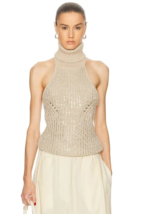 Retrofete Veneta Embellished Knit Top