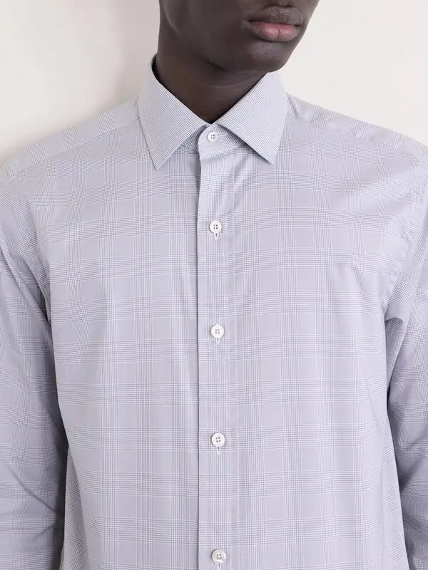 TOM FORD Prince Of Wales Checked Cotton-poplin Shirt - Gray