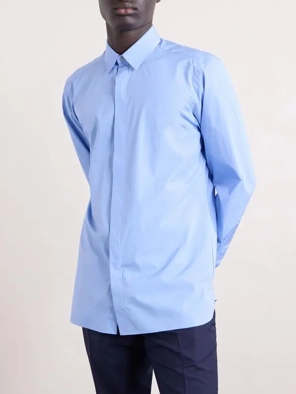 TOM FORD Cotton-poplin Shirt - Blue