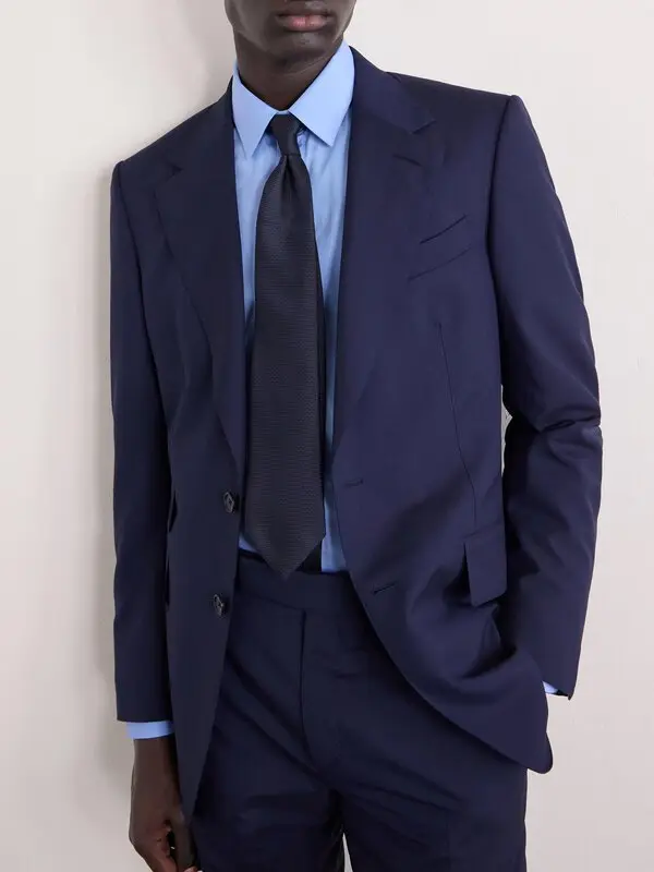 TOM FORD Cotton-poplin Shirt - Blue
