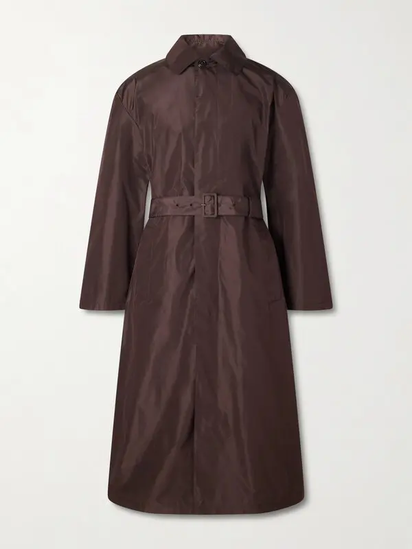 Saint Laurent Silk Trench Coat - Brown