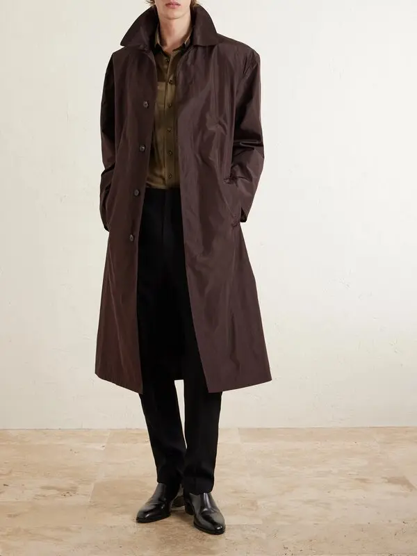 Saint Laurent Silk Trench Coat - Brown
