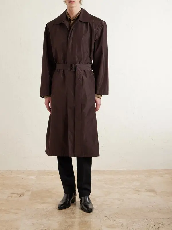 Saint Laurent Silk Trench Coat - Brown