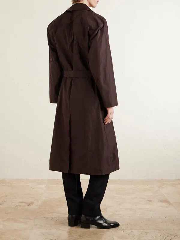 Saint Laurent Silk Trench Coat - Brown