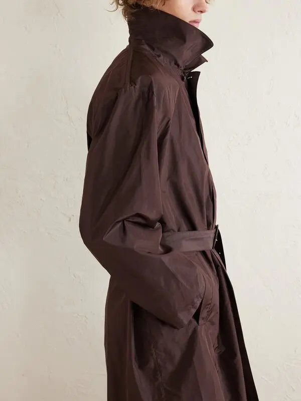 Saint Laurent Silk Trench Coat - Brown