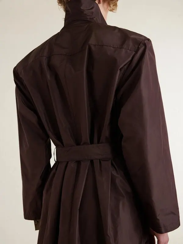 Saint Laurent Silk Trench Coat - Brown