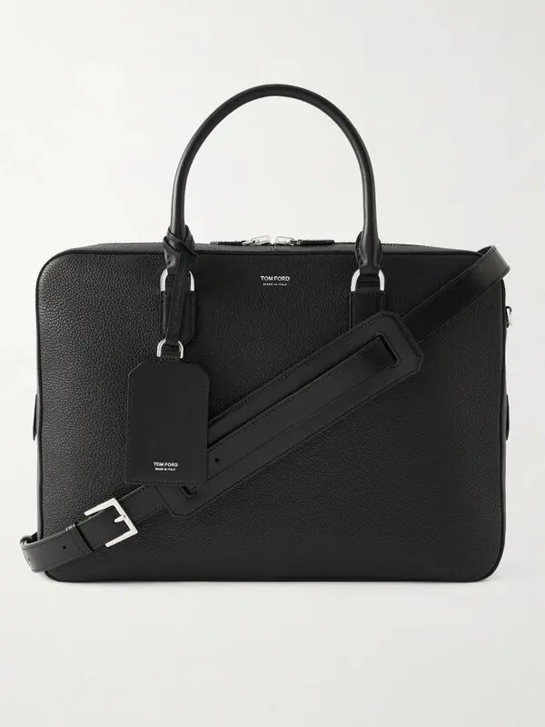 TOM FORD Full-grain Leather Briefcase - Black