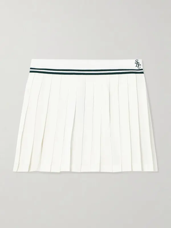 SPORTY & RICH Abigail Pleated Mini Skirt - White