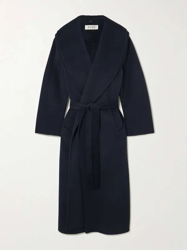 RÓHE Double-breasted Wool And Cashmere-blend Coat With Scarf Detail