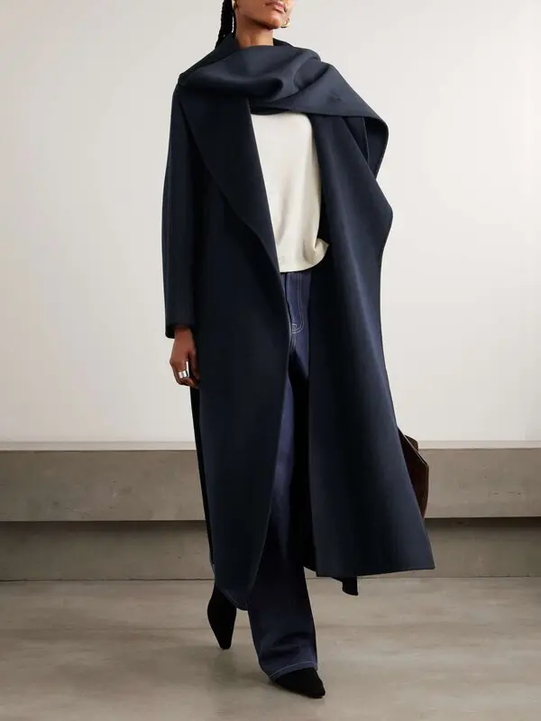 RÓHE Double-breasted Wool And Cashmere-blend Coat With Scarf Detail