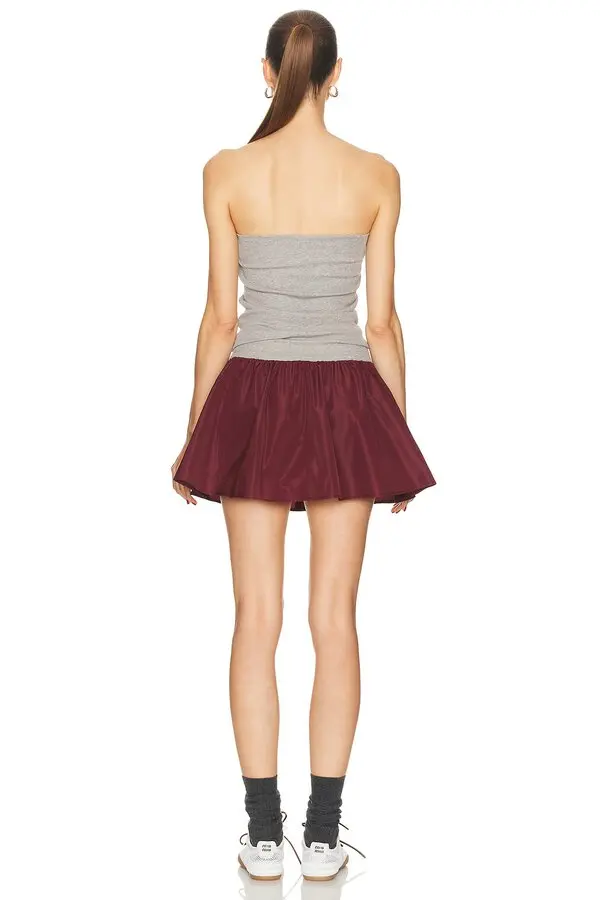 Miu Miu Strapless Mini Dress - Amaranto & Grigio