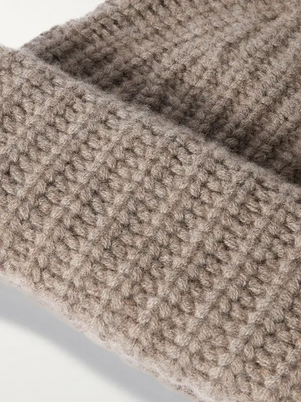 LISA YANG Beatris Ribbed Cashmere Beanie - Neutrals