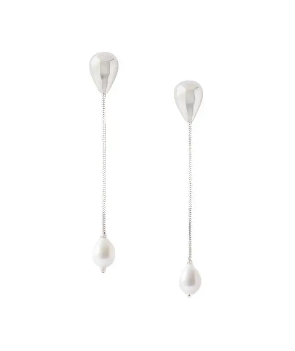 LOREN STEWART Remier Pearl Drop Earrings - Silver