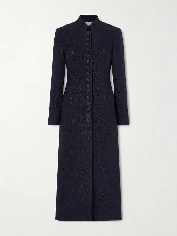 LIBEROWE Imperial Wool-blend Bouclé Coat - Blue