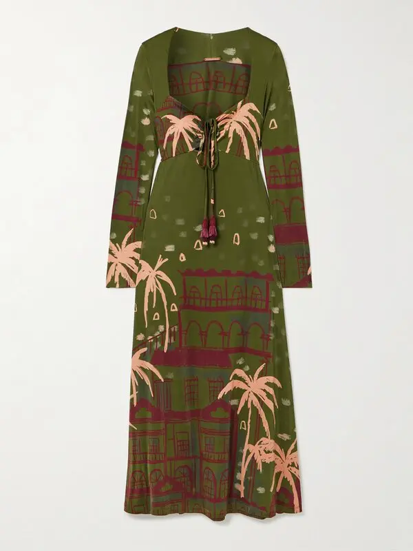 Johanna Ortiz Eternal Tropical Printed Jersey Maxi Dress - Green