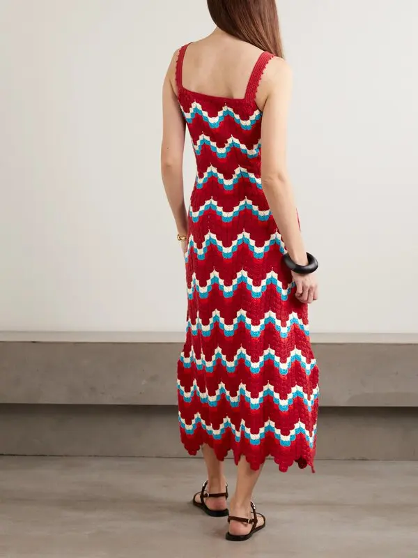 Escvdo Marea Scalloped Crocheted Cotton Maxi Dress